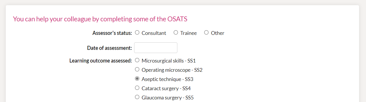 RCOphth: OLD Curriculum - Surgical skills Explained – FourteenFish Help ...